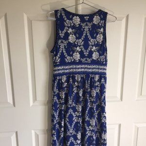 Max Studio | Dresses | Max Studio Blue Floral Midi Dress Nwt | Poshmark